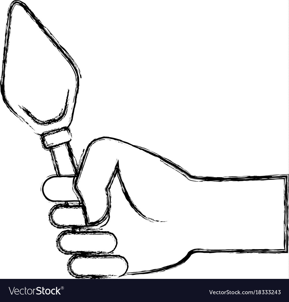Hand holding spatula Royalty Free Vector Image Hand holding spatula Royalty Free Vector Image