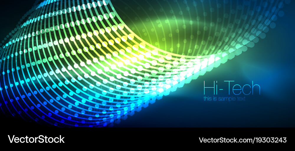 Hi-tech futuristic techno background neon shapes Vector Image