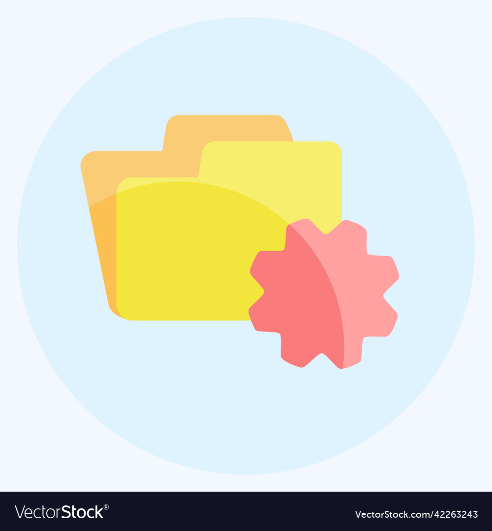 Icon folder settings suitable for programming Vector Image