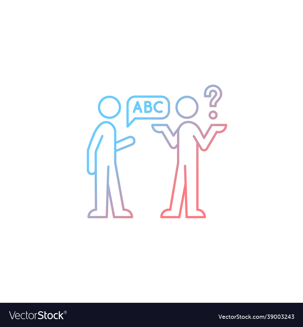 Language barriers gradient linear icon Royalty Free Vector