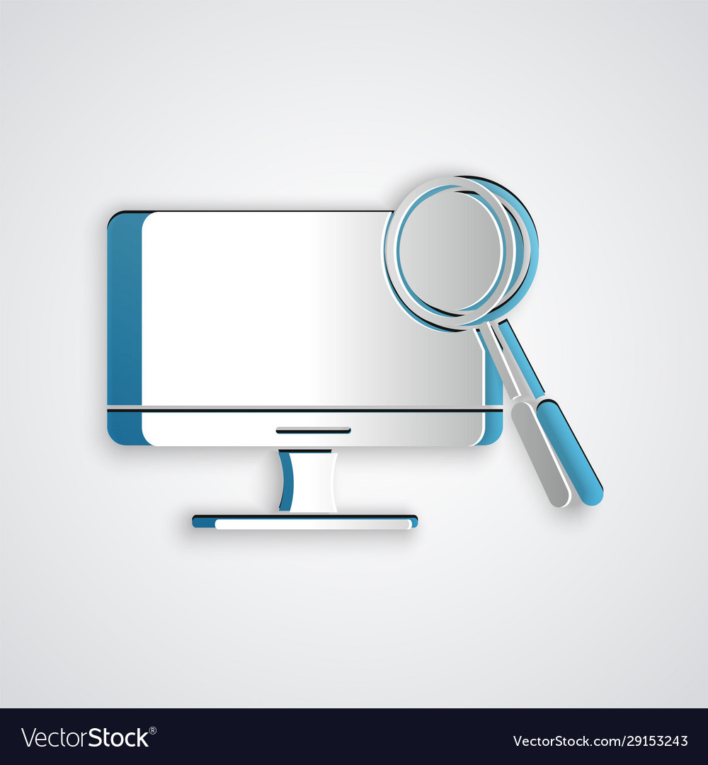 Paper cut computer monitor diagnostics icon Vector Image Paper cut computer monitor diagnostics icon Vector Image