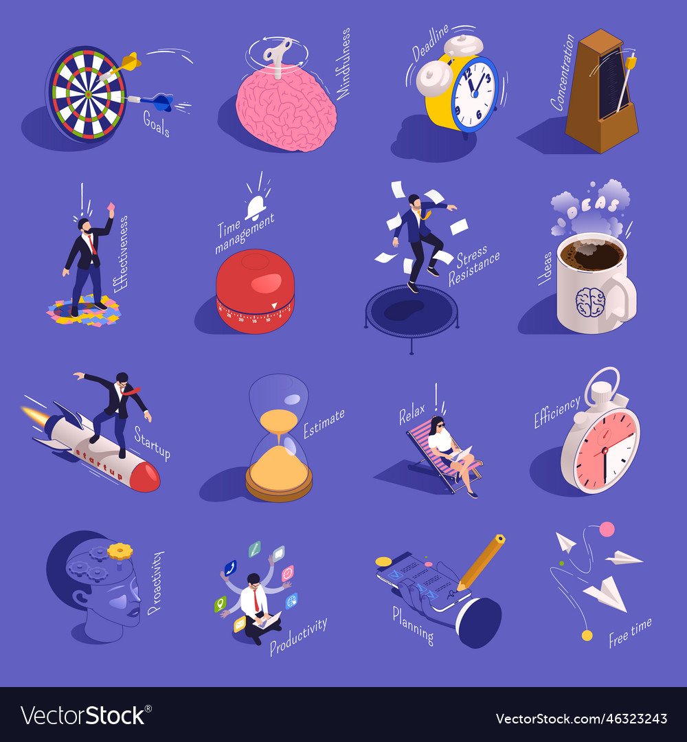 Productivity boosting icon set Royalty Free Vector Image Productivity boosting icon set Royalty Free Vector Image