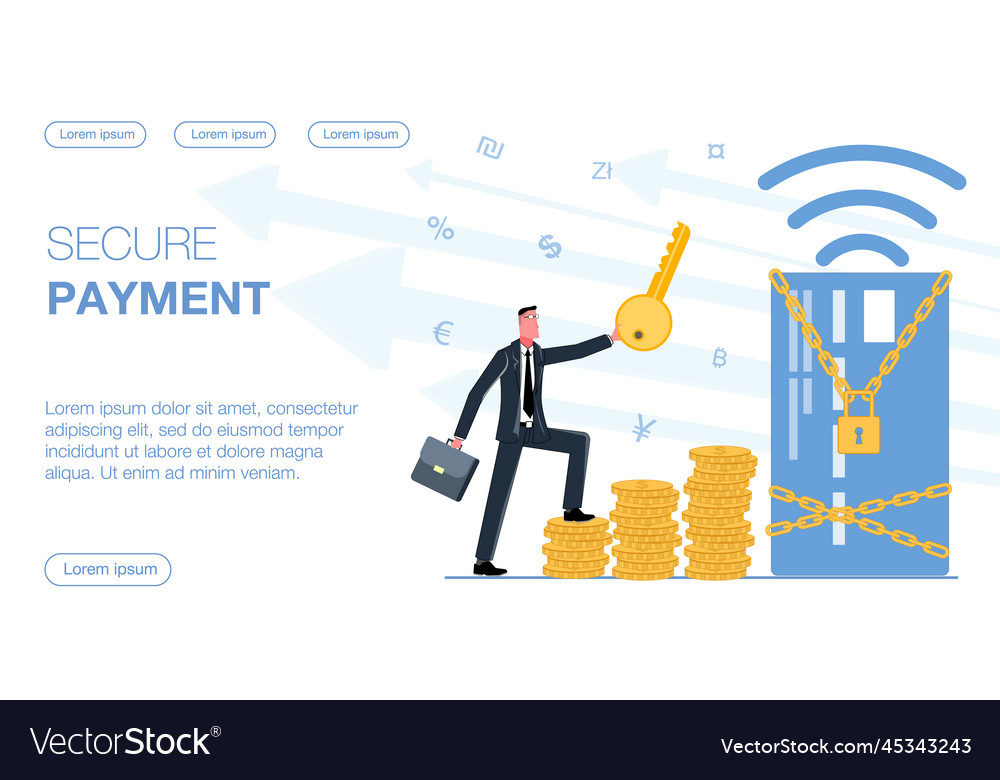 Secure payment 3 Royalty Free Vector Image - VectorStock
