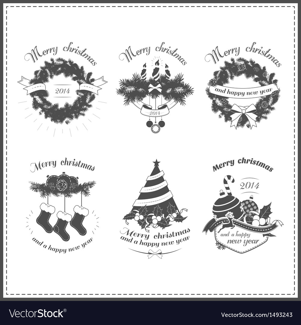 Set of christmas design elements Royalty Free Vector Image