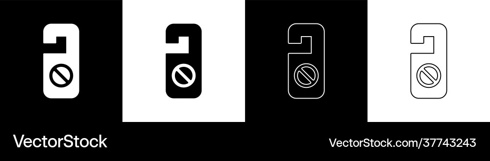 Set please do not disturb icon isolated on black Vector Image