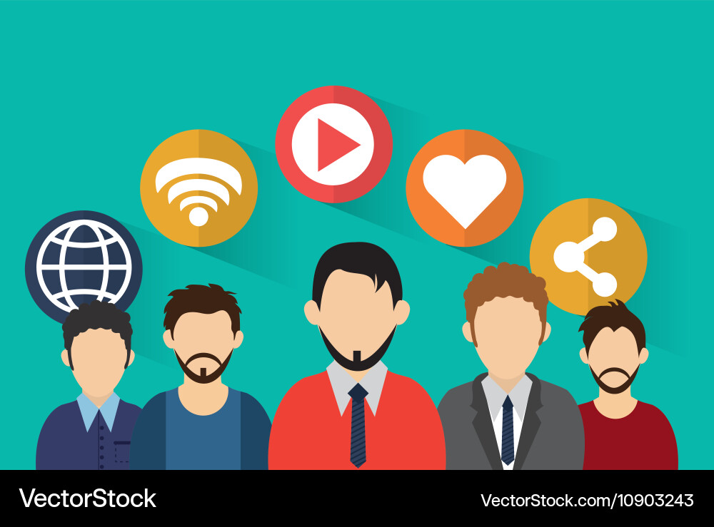 Socia media related icons image Royalty Free Vector Image