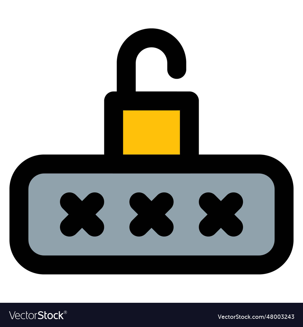 System unlock through a secured passcode Vector Image