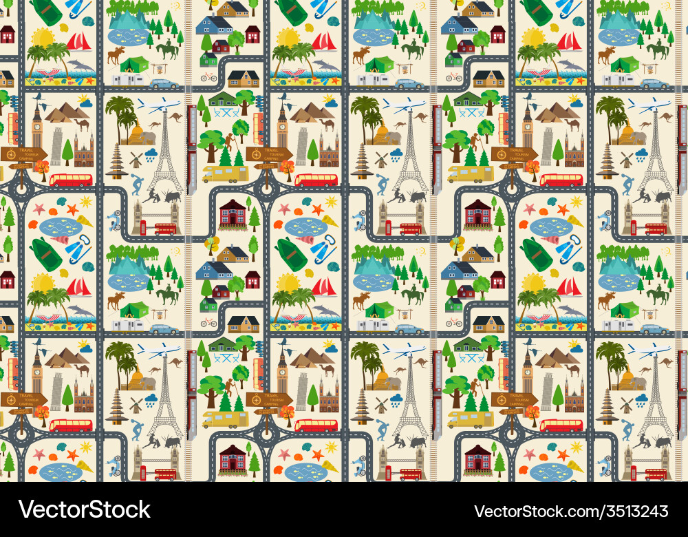 Travel background vacations beach resort camping Vector Image