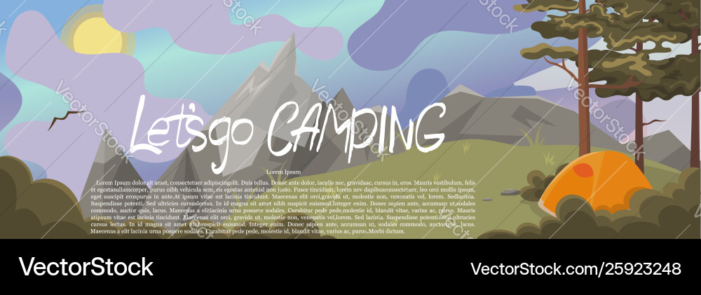 A banner with natural landscape pines Royalty Free Vector