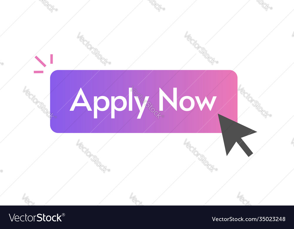 Apply now button click with cursor pointer arrow Vector Image Apply now button click with cursor pointer arrow Vector Image