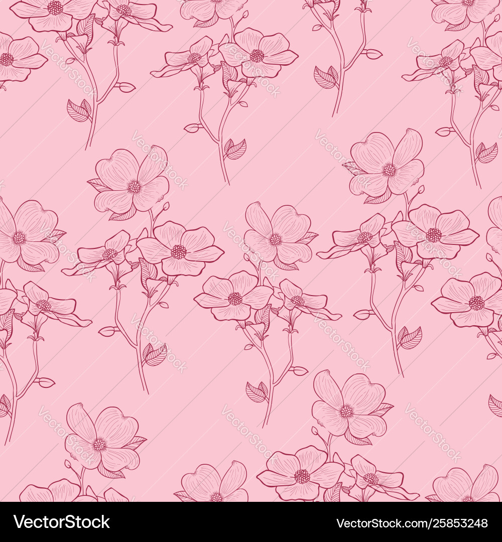 Beautiful hand drawn flower bunch seamless Vector Image