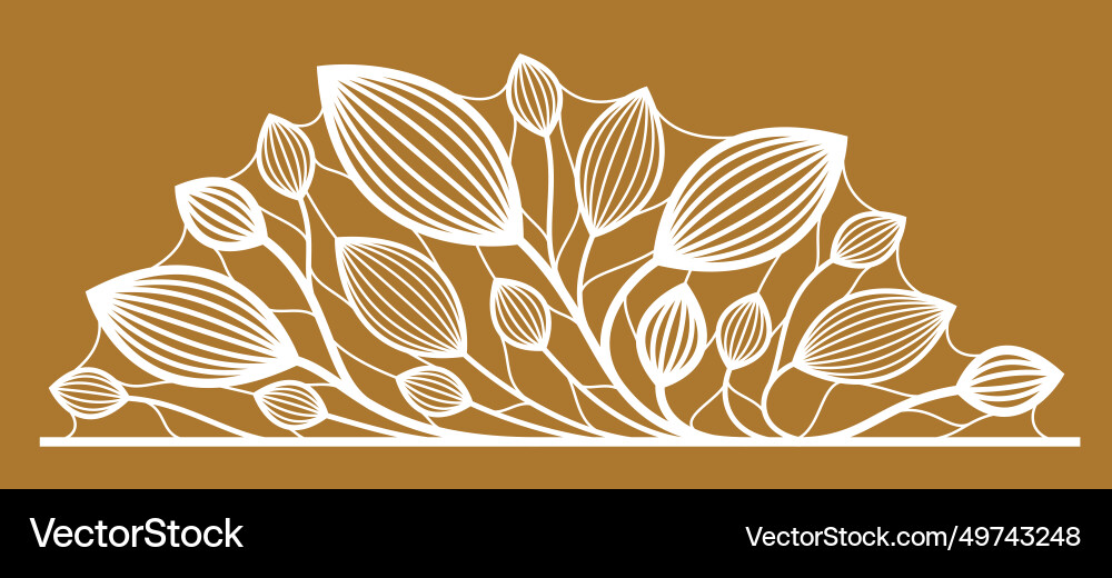 Beautiful linear floral design on dark leaves Vector Image