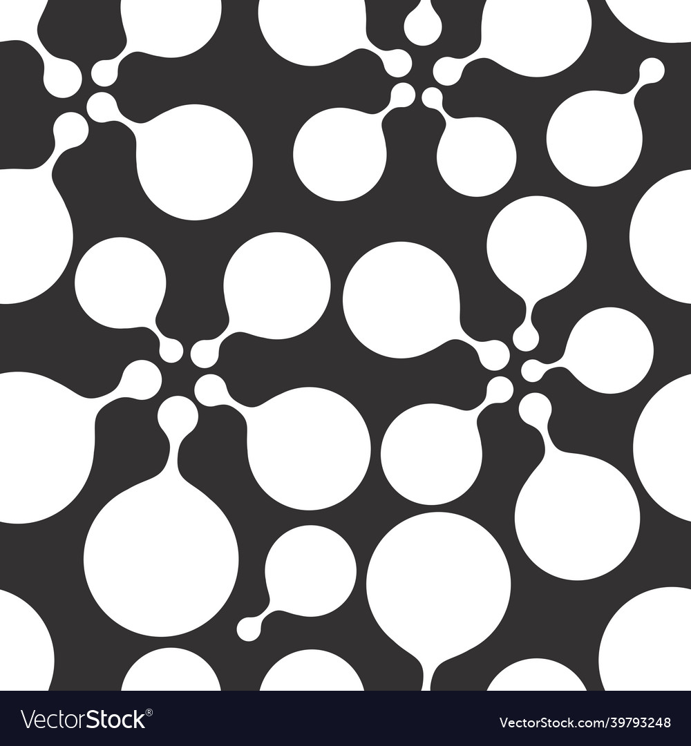 Black and white round bubbles repeat pattern Vector Image