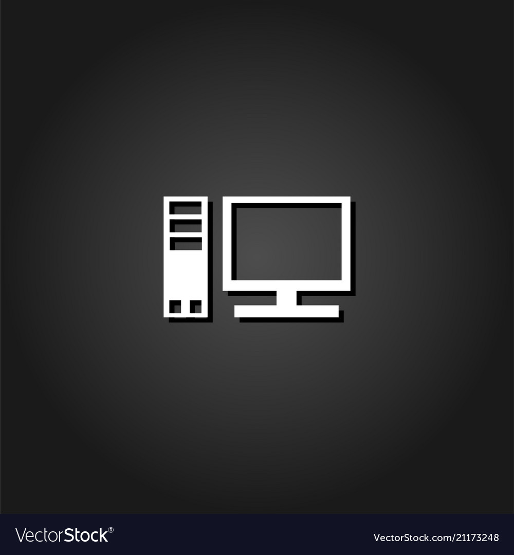 Computer icon flat Royalty Free Vector Image - VectorStock
