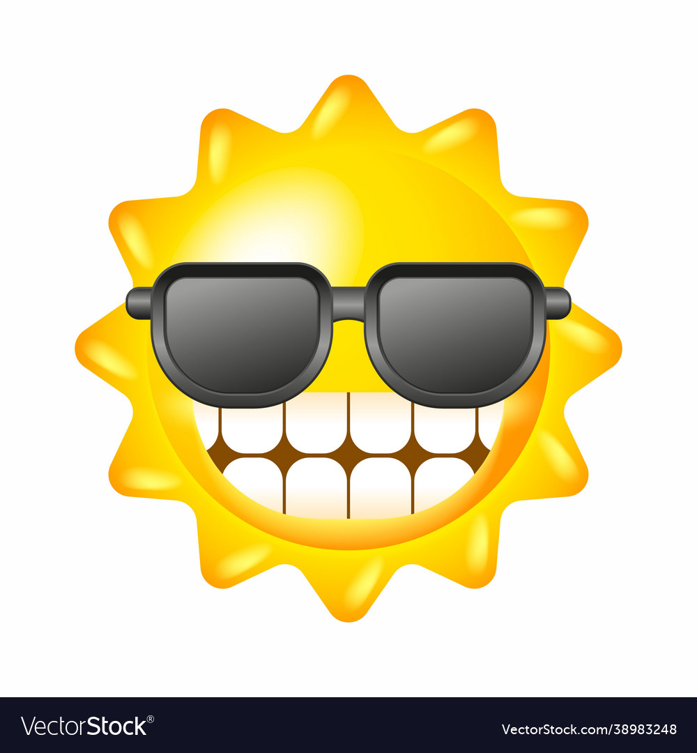 Cute Sun Wearing Glasses Royalty Free Vector Image