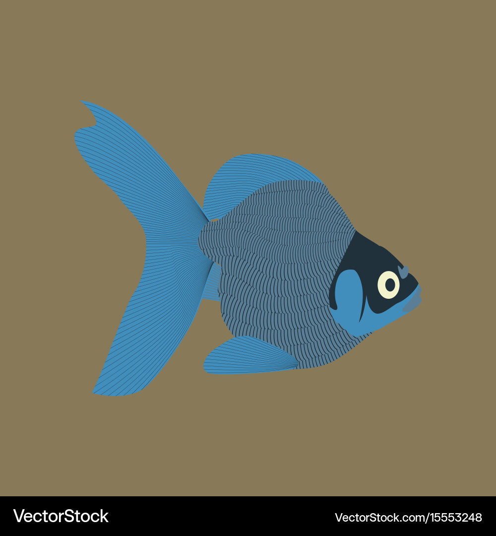 In flat style goldfish Royalty Free Vector Image