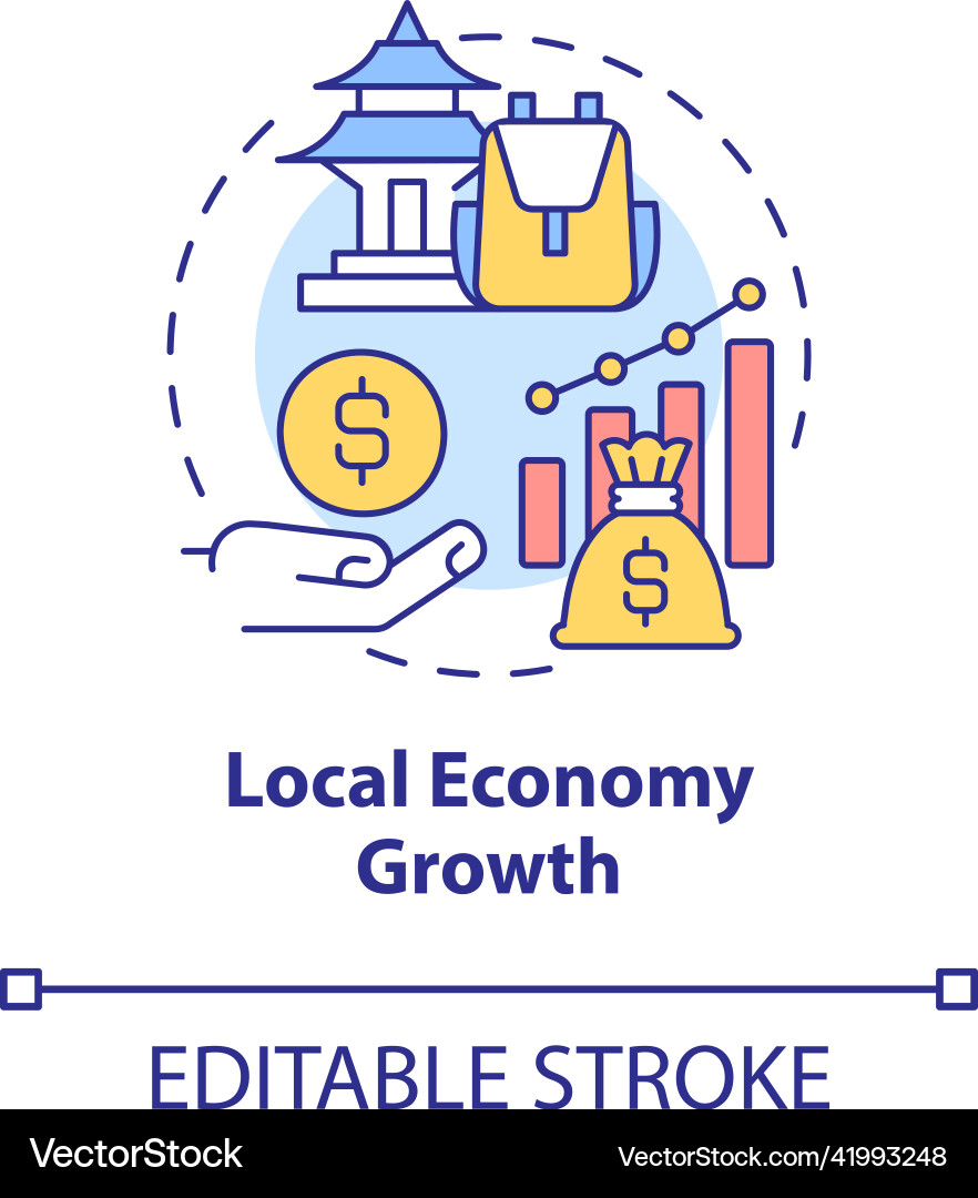 Local economy growth concept icon Royalty Free Vector Image