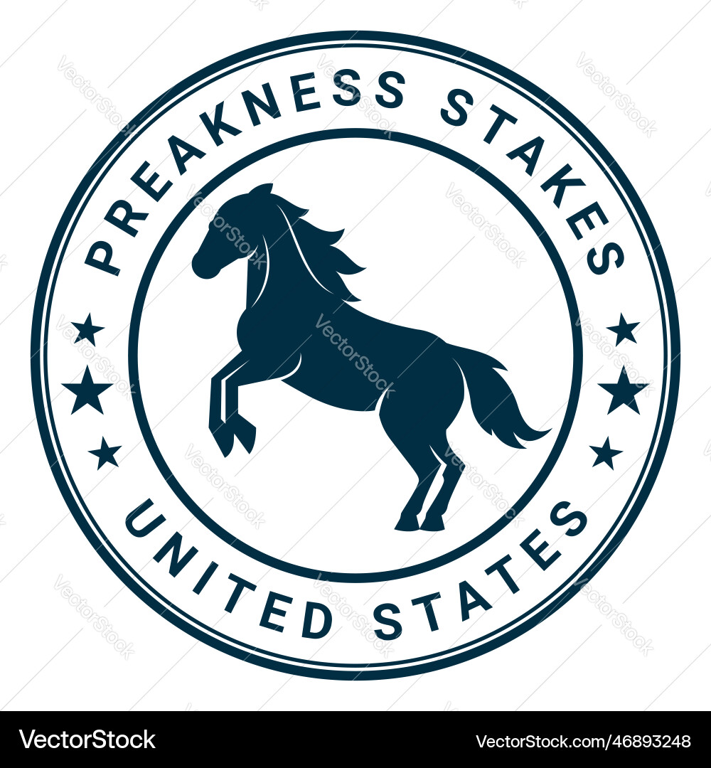 Preakness stakes greeting cards design badge Vector Image