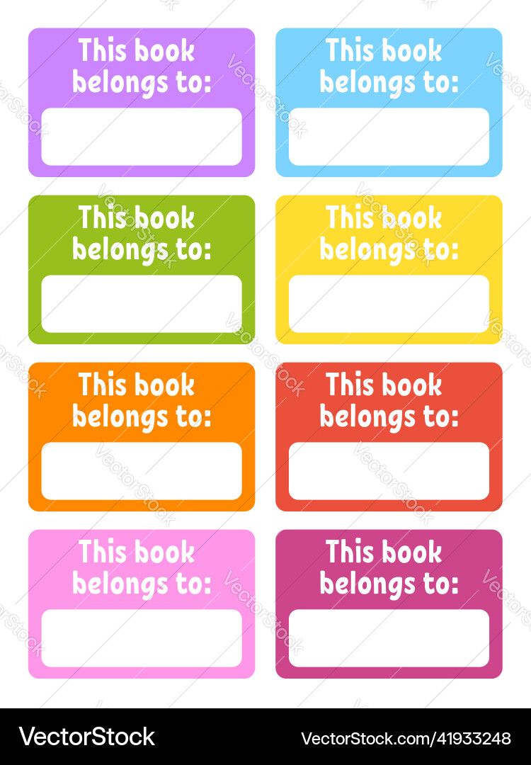 School labels for books and notebooks bright Vector Image