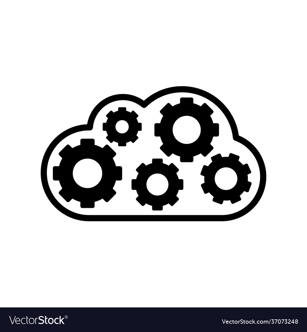 Serverless computing black icon Royalty Free Vector Image