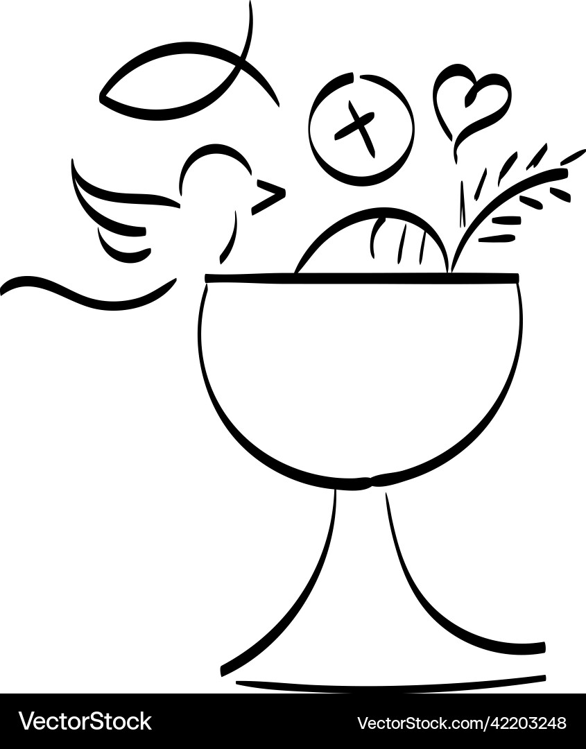 Sketch of first holy communion element Royalty Free Vector