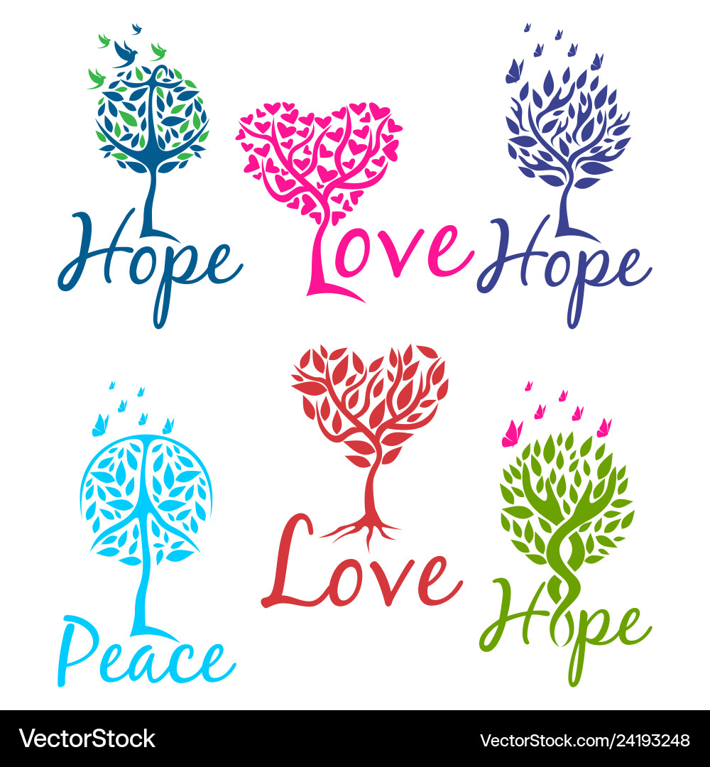 Tree hope faith and love logo Royalty Free Vector Image