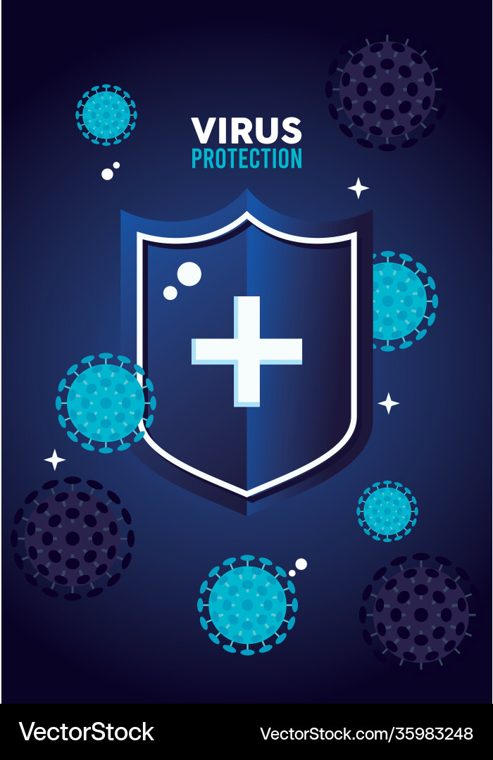 Virus protection shield with cross and covid-19 Vector Image