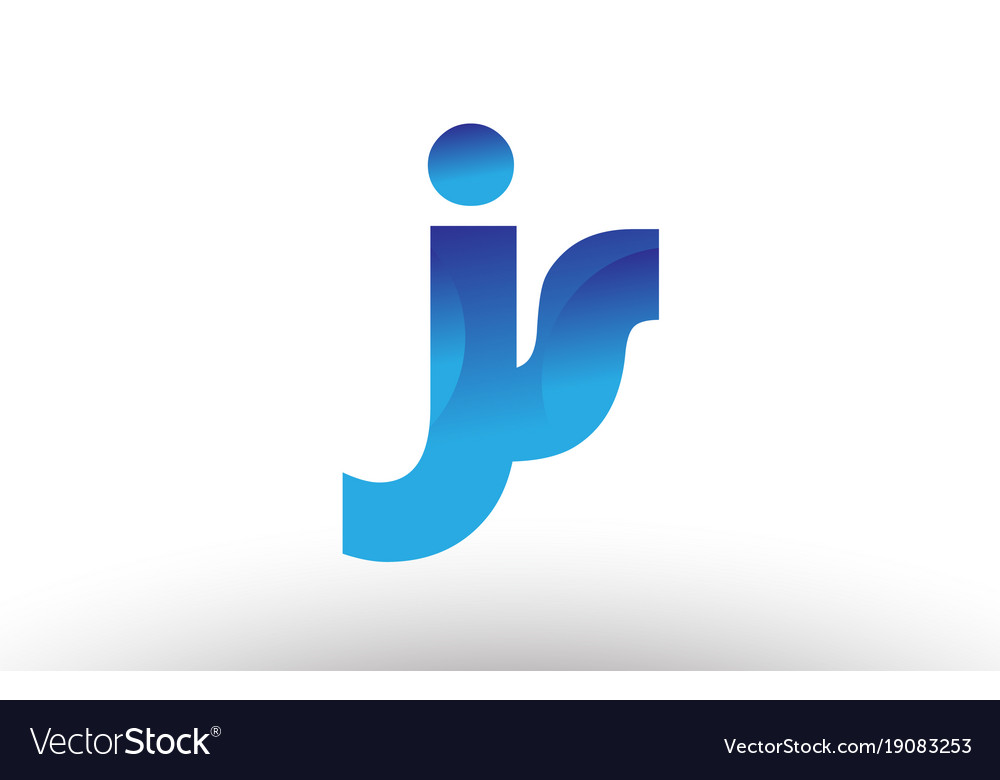 Blue gradient js j s alphabet letter logo Vector Image