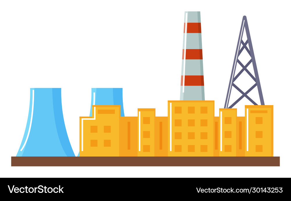Complex factory buildings production plant Vector Image