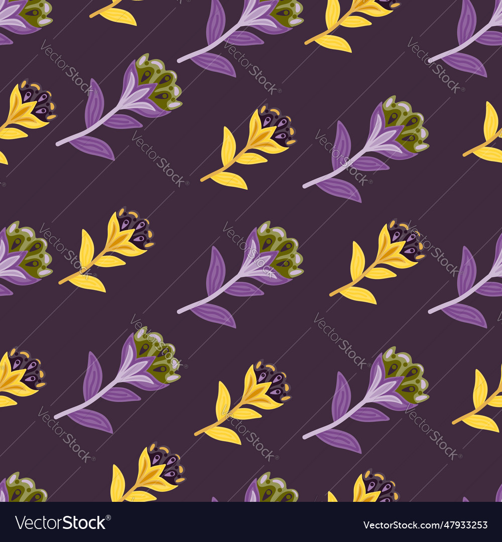 Creative flower stylized seamless pattern hand Vector Image