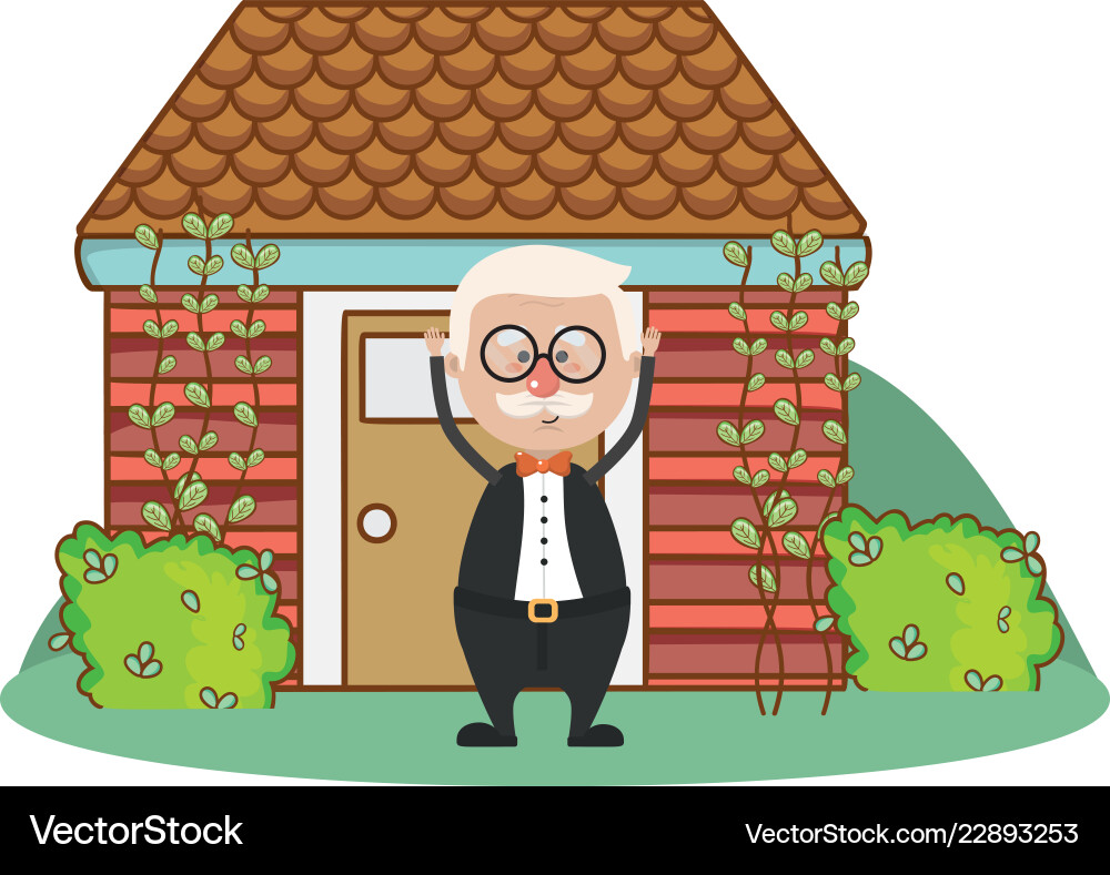 Cute grandfather cartoon Royalty Free Vector Image