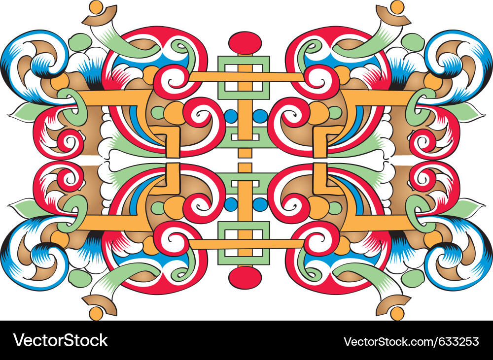 Fragment of drawing orthodoxy pattern russia Vector Image