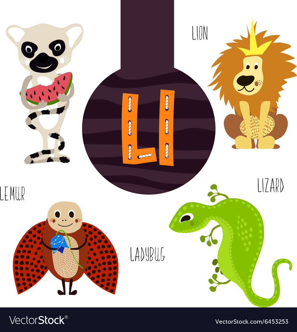 Fun animal letters of the alphabet Royalty Free Vector Image