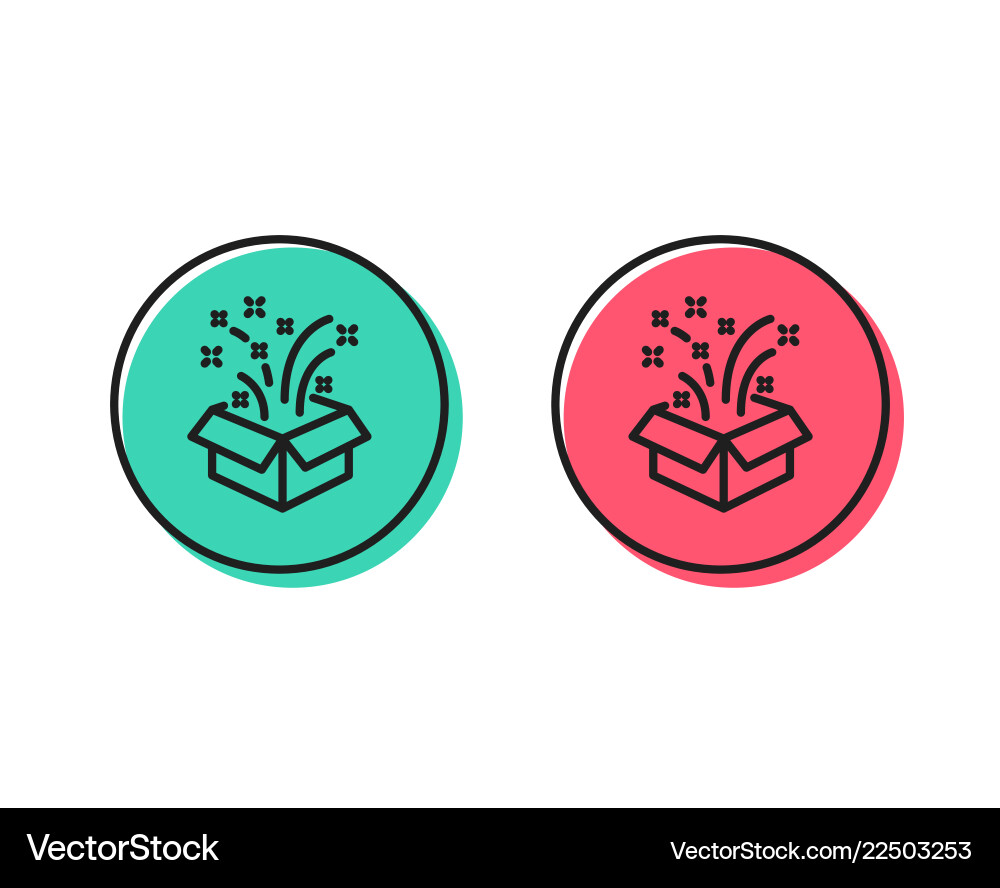 Gift box open line icon christmas or new year Vector Image