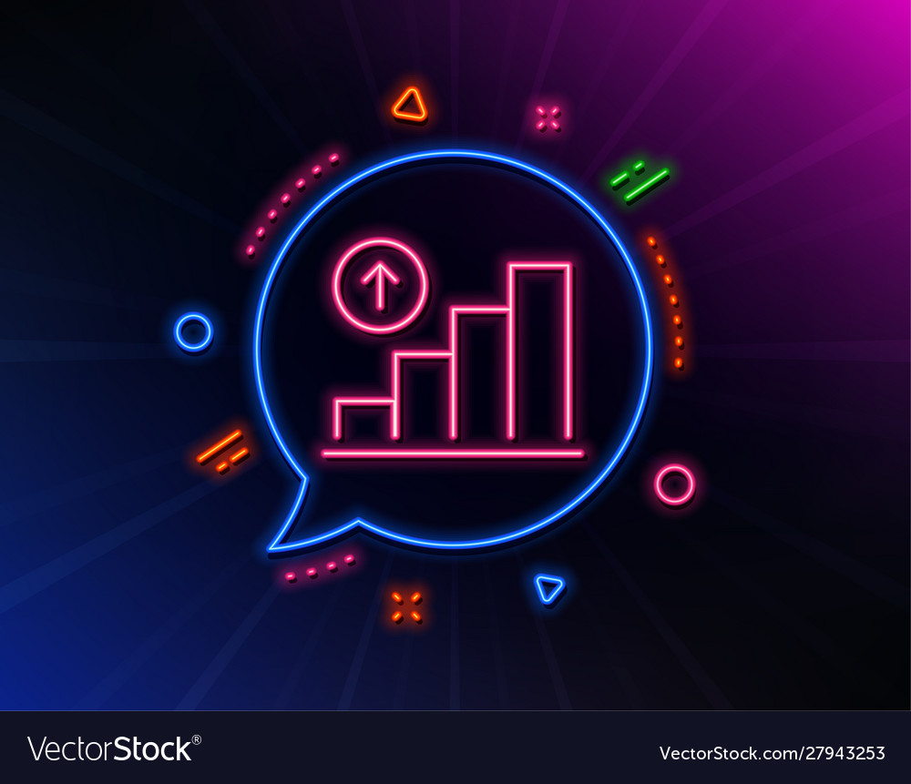 Graph line icon column chart sign Royalty Free Vector Image