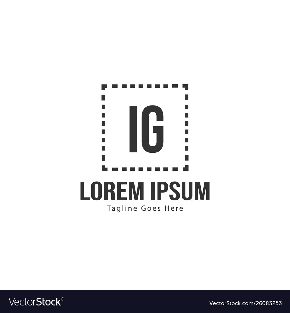Initial ig logo template with modern frame Vector Image