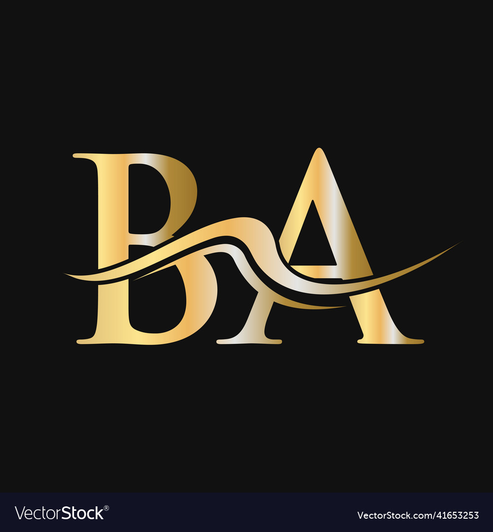 Letter ba logo design initial logotype Royalty Free Vector