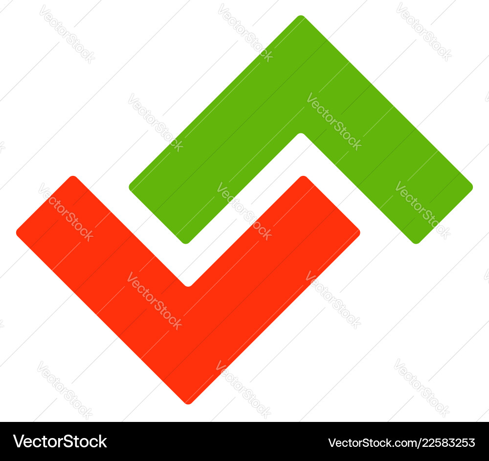Logo template with green and red arrows up Vector Image
