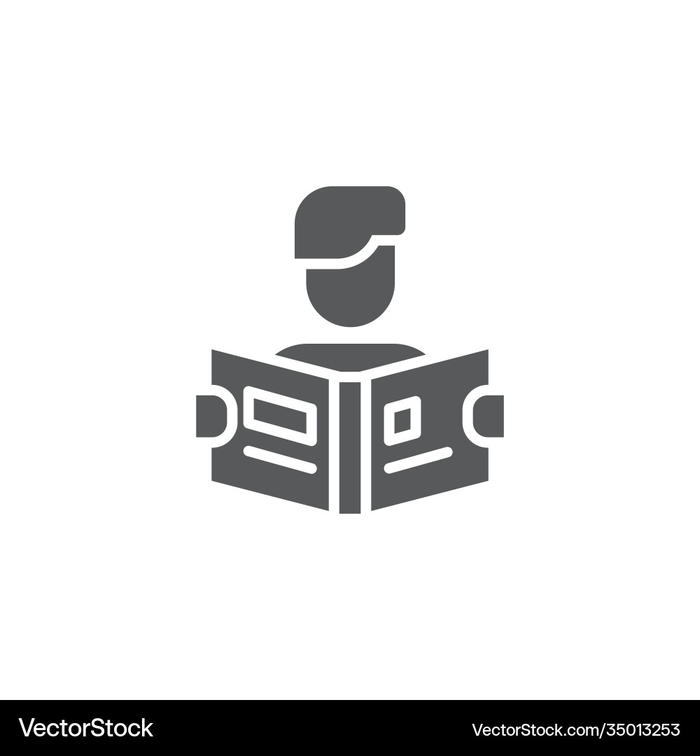 People reading book icon symbol isolated on white Vector Image