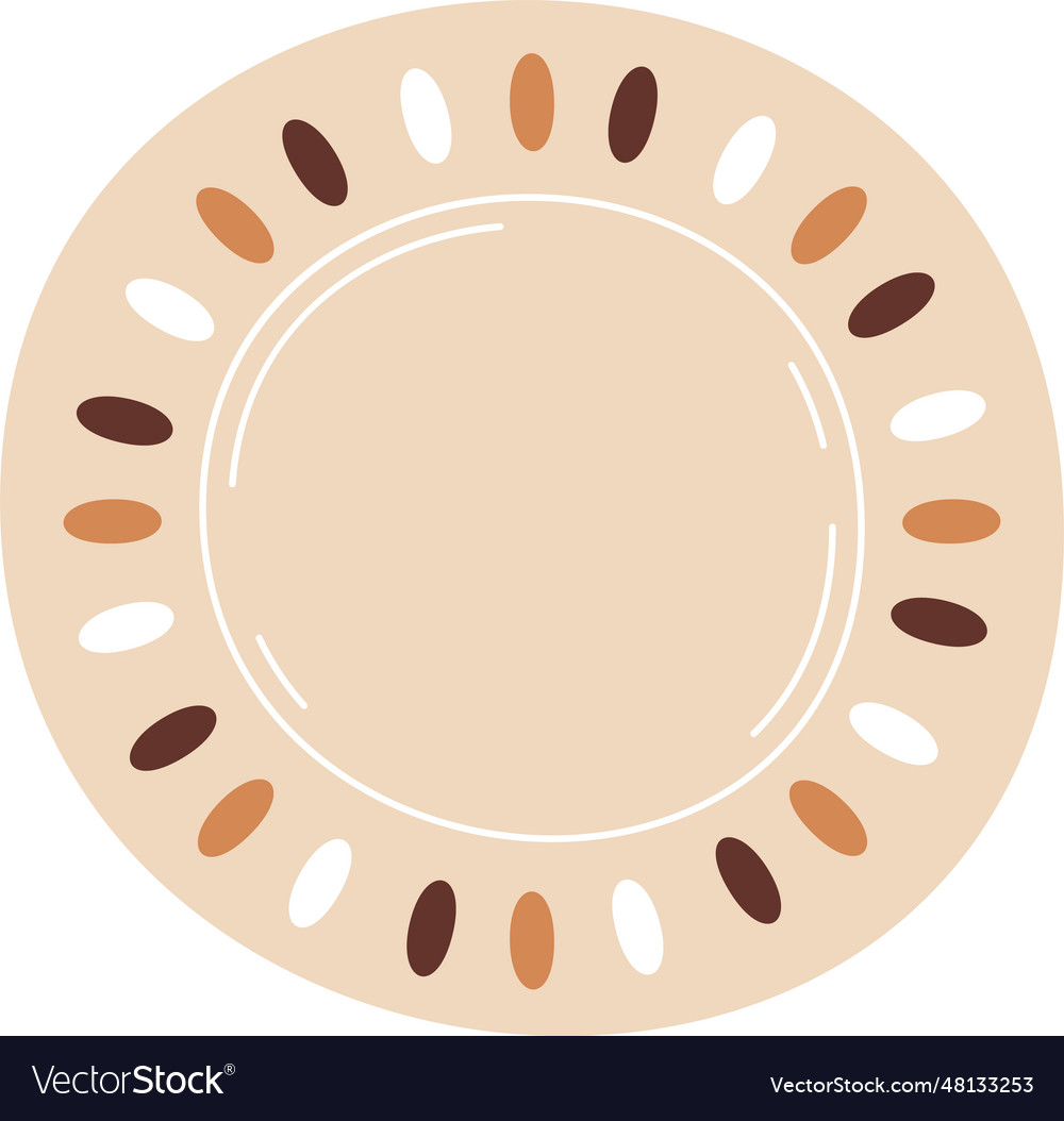Plate ceramic tableware Royalty Free Vector Image