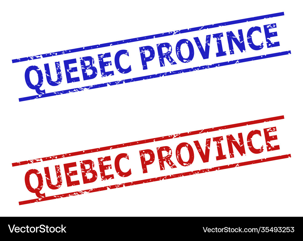 Quebec province stamps with grunge texture Vector Image