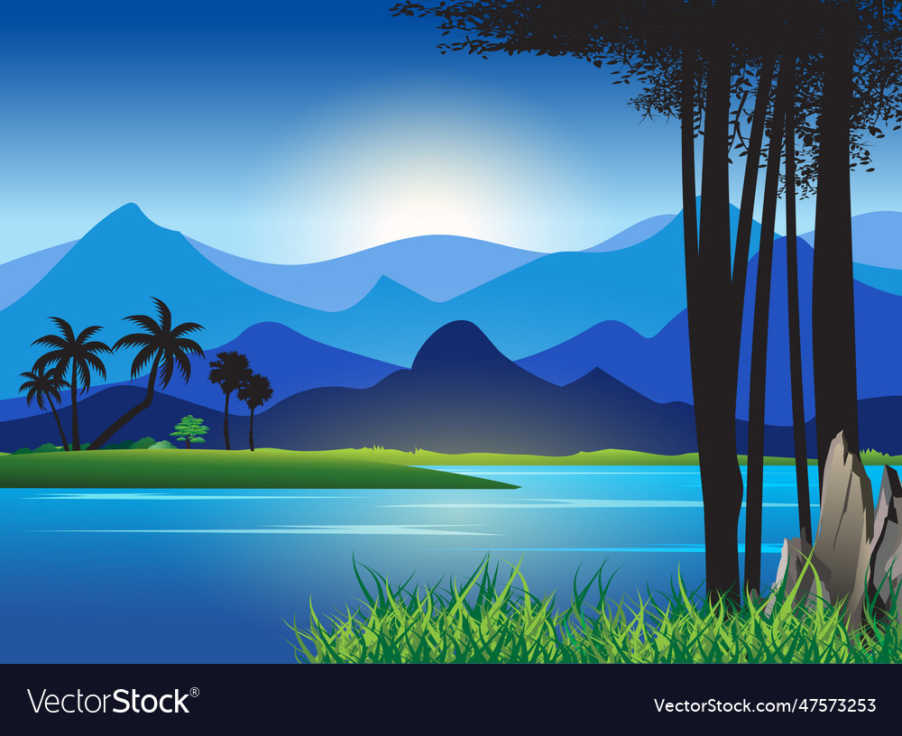 River view Royalty Free Vector Image - VectorStock