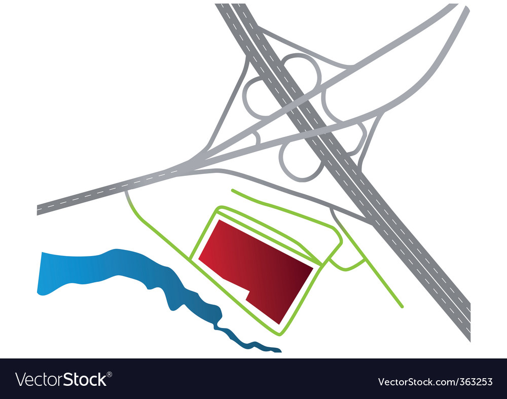 Road junction Royalty Free Vector Image - VectorStock