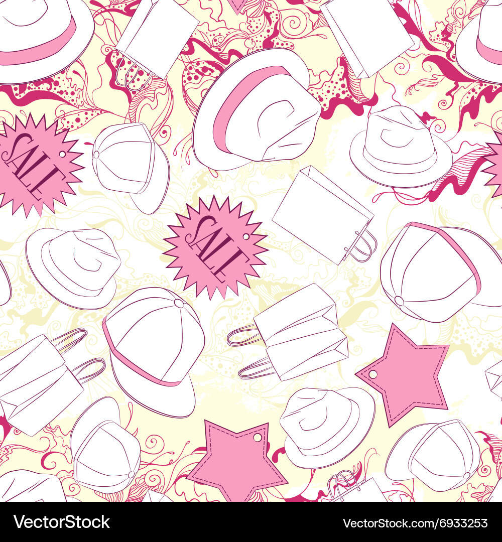 Seamless pattern with men hats and fashion Vector Image