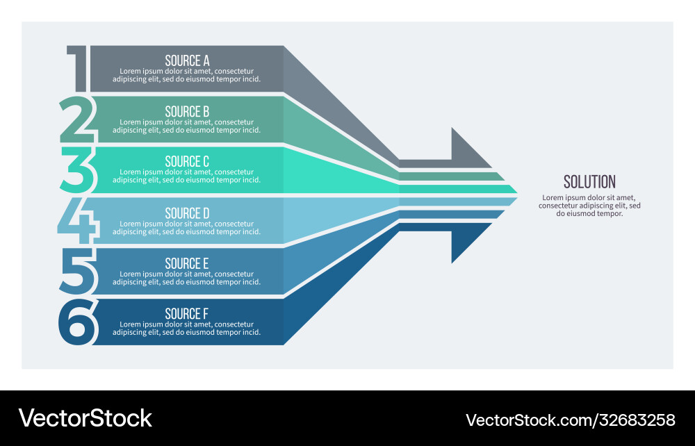 Business infographic arrow chart with 6 options Vector Image