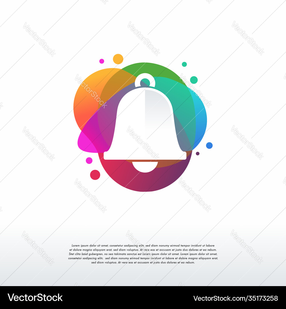 Colorful bell logo notification logo designs Vector Image