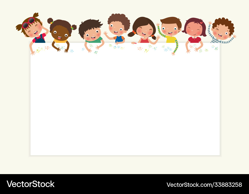 Education preschool children make artwork Vector Image