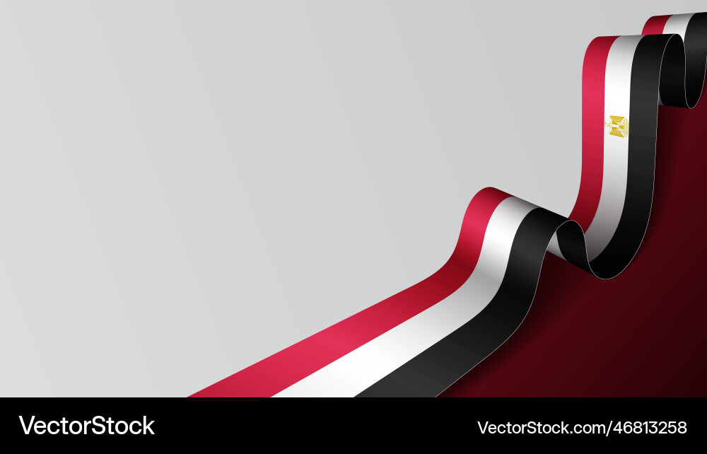 Egypt ribbon flag background Royalty Free Vector Image