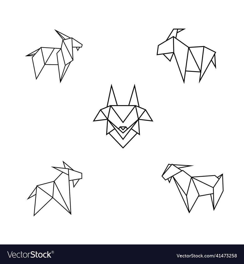 Goat origami geometric Royalty Free Vector Image