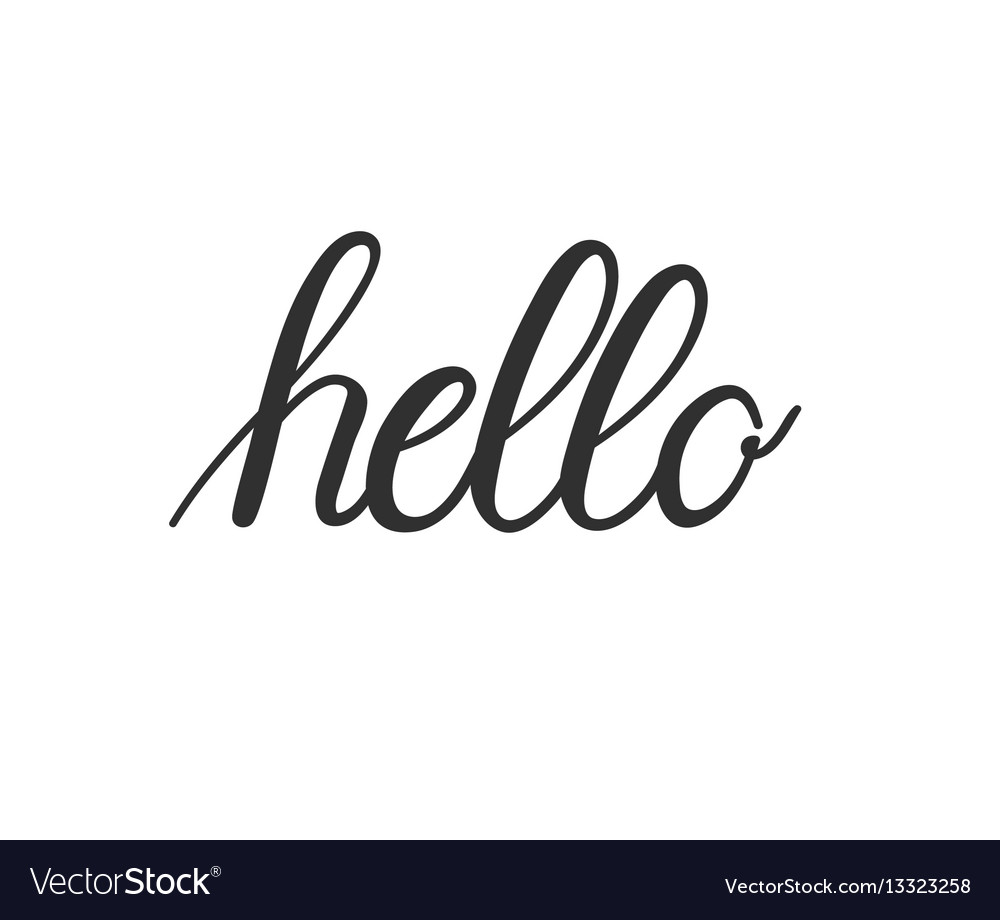 Hand written Calligraphy Hello Word Royalty Free Vector